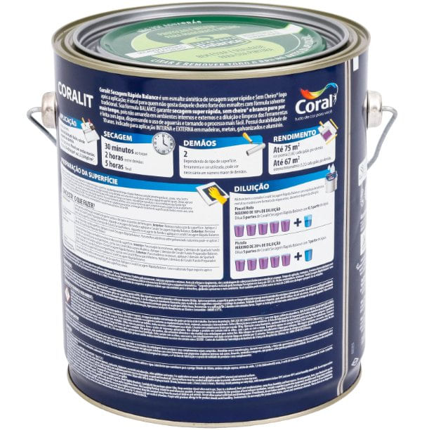 Tinta Esmalte Coralit Total Acetinado Branco Gelo 3,6L - Coral