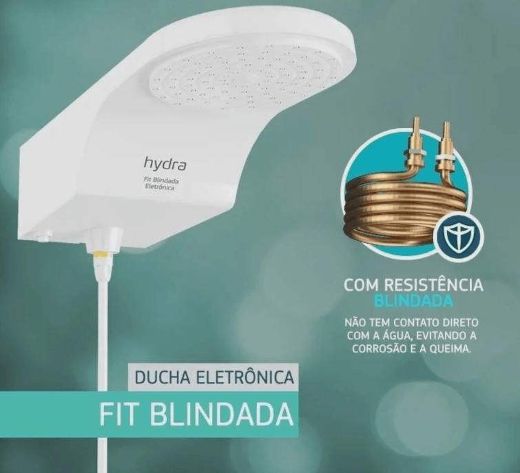 Ducha Eletrônica Fit Blindada Branca 127V 4000W - Hydra.