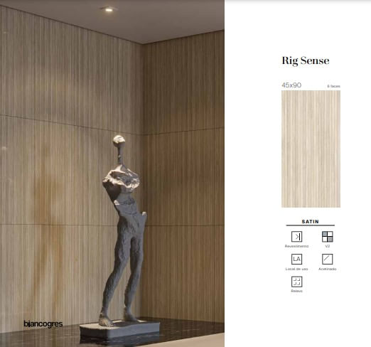 Revestimento Rig Sense 45x90cm Acetinado Retificado - Biancogres.